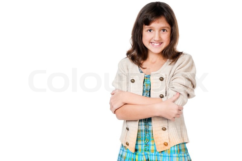 Niedliche kleine Mädchen im Studio auf ... | Stock Bild | Colourbox