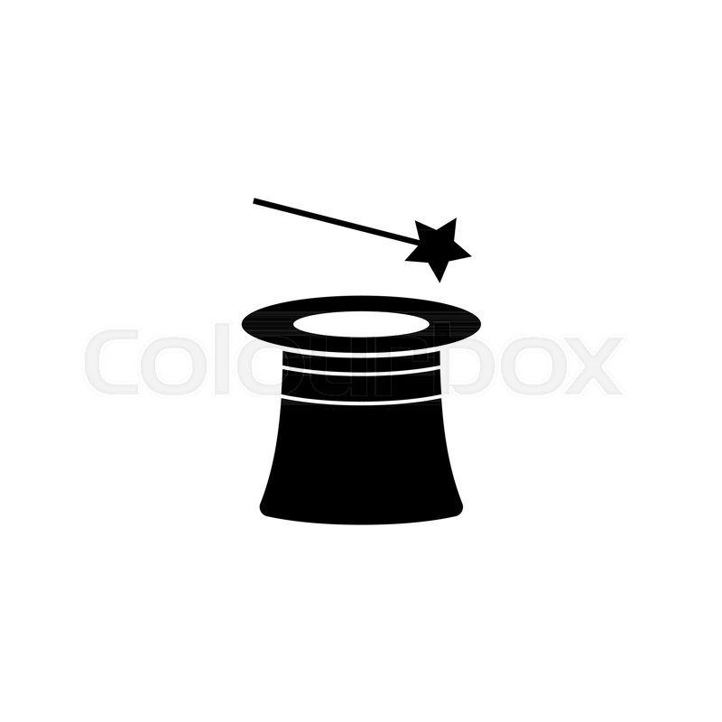 Magic Hat and Wand. Flat Vector Icon ... | Stock vector | Colourbox