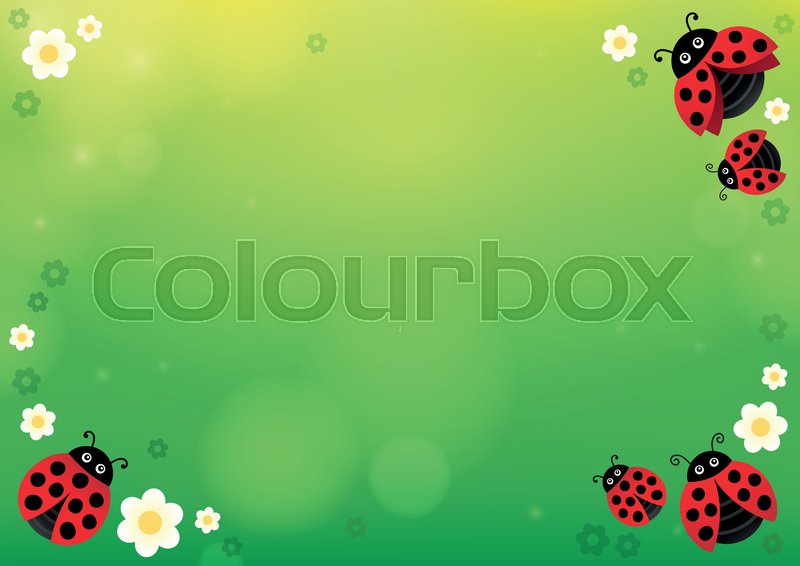 Spring background with ladybugs 1 - ... | Stock vector | Colourbox