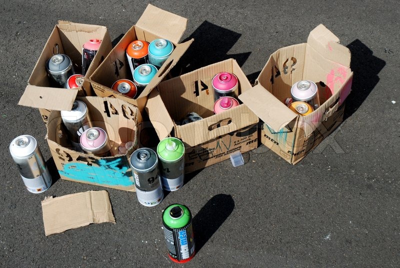 Colourful Cans of Spraypaint | Stock Photo | Colourbox