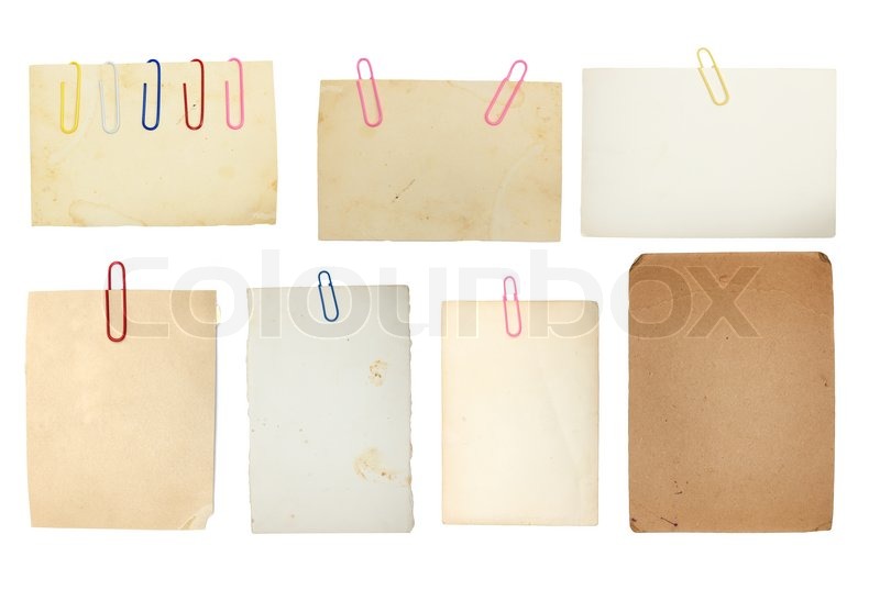 Set von Vintage-Papier Notizen auf ... | Stock Bild | Colourbox