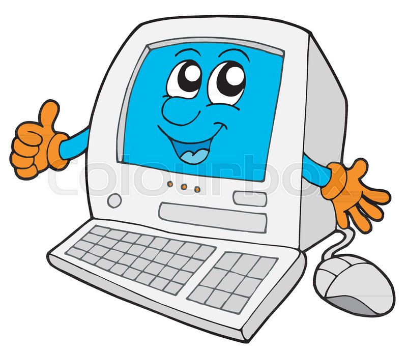 Cute small computer - vector ... | Stock vector | Colourbox