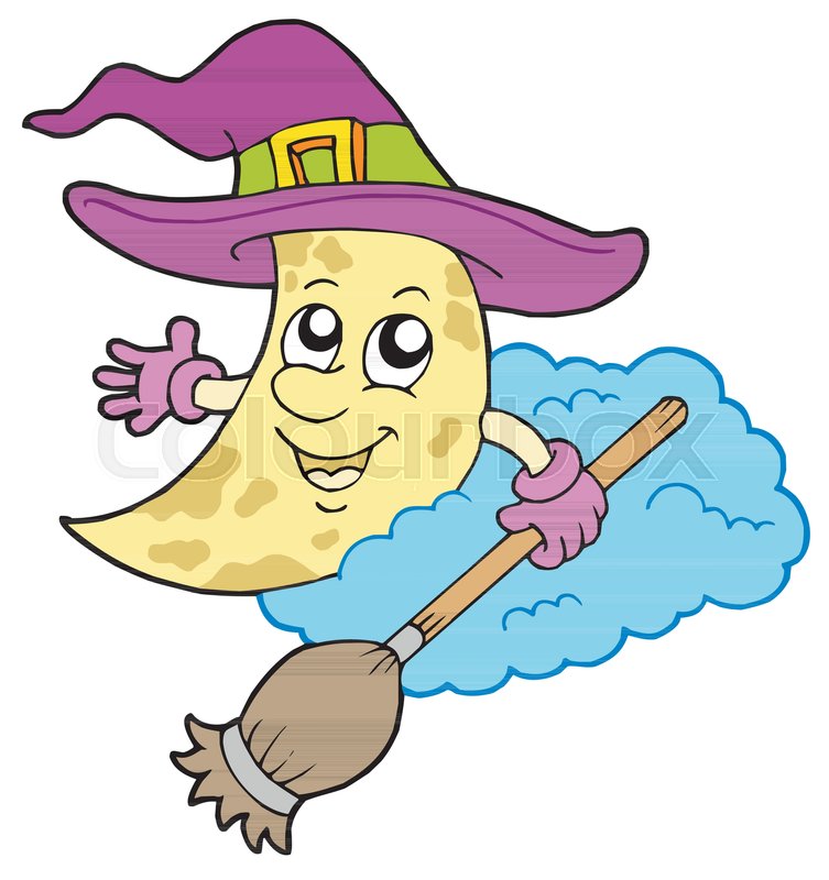 Moon in hat - vector illustration. | Stock vector | Colourbox