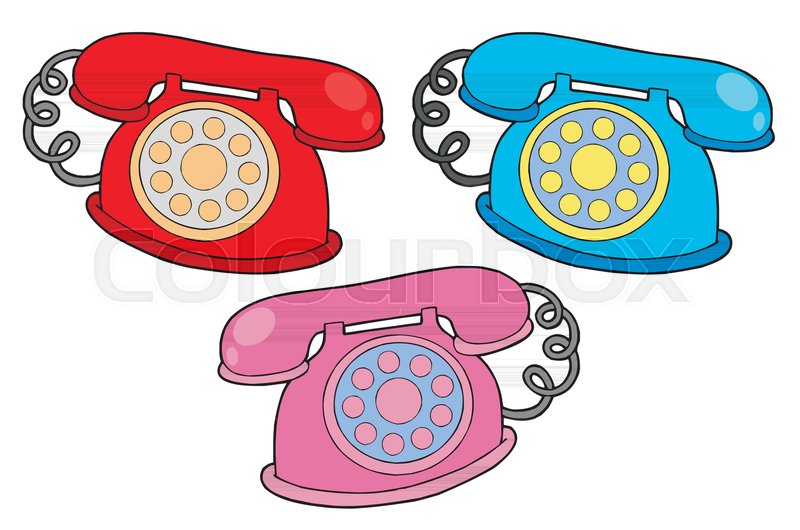 Various colors telephones - vector ... | Stock vector | Colourbox