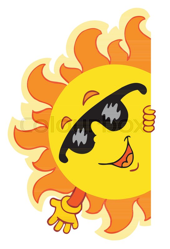 Waving cartoon Sun - vector ... | Stock vector | Colourbox