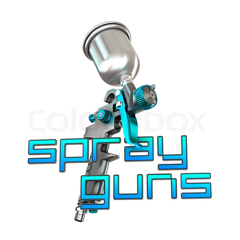Spray Gun 3D Illustration on White ... | Stock image | Colourbox