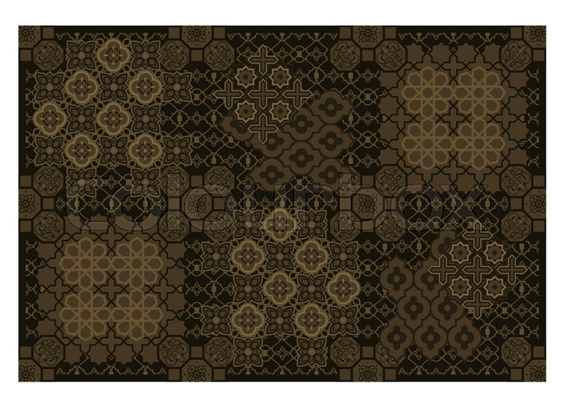 Eastern arabic rug mat ornament vector ... | Stock vector | Colourbox