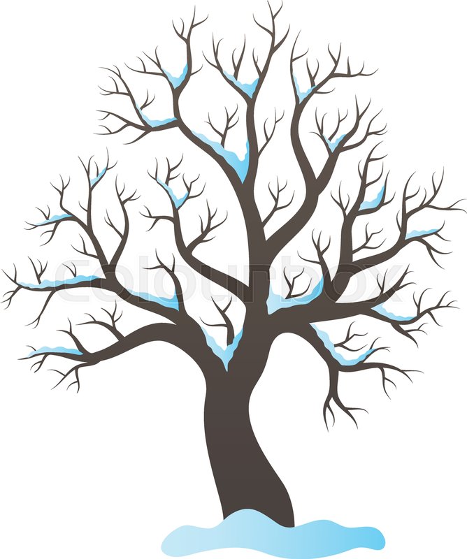 Winter Tree Clip Art Black And White