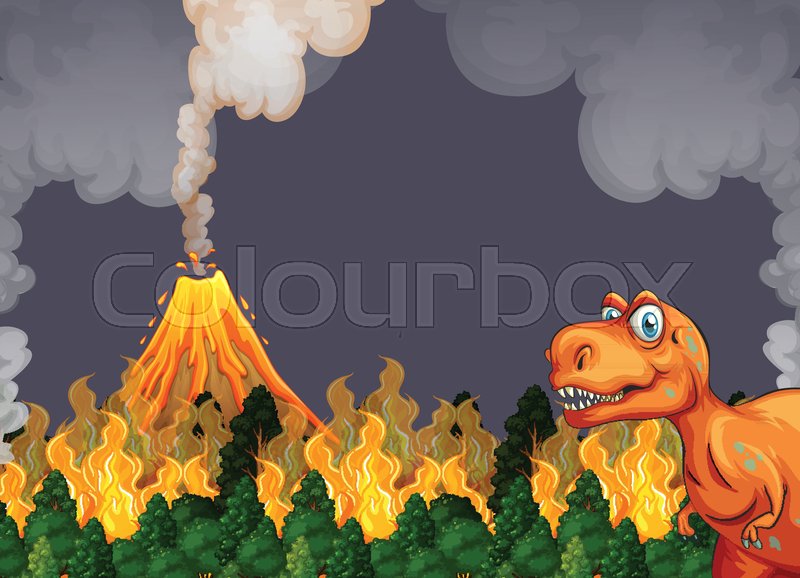 People Running Away From A Volcano