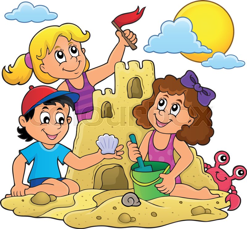 Building A Sand Castle Clip Art