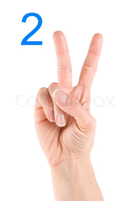 Hand showing number two isolated on a ... | Stock image | Colourbox