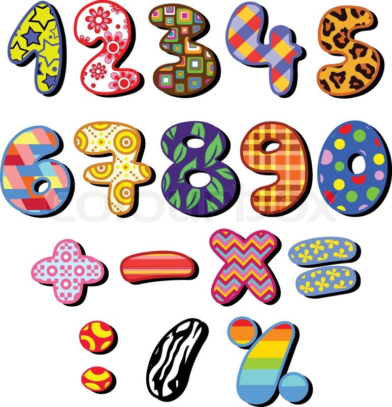 Colorful patterned numbers set | Stock vector | Colourbox