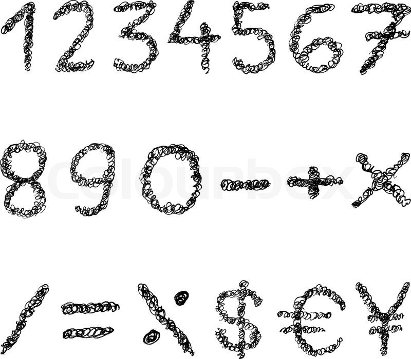 Scribble Zahlen | Stock-Vektor | Colourbox