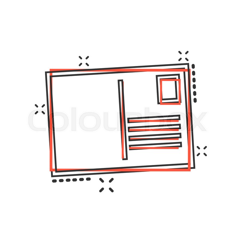 Vector cartoon postcard envelope icon ... | Stock vector | Colourbox