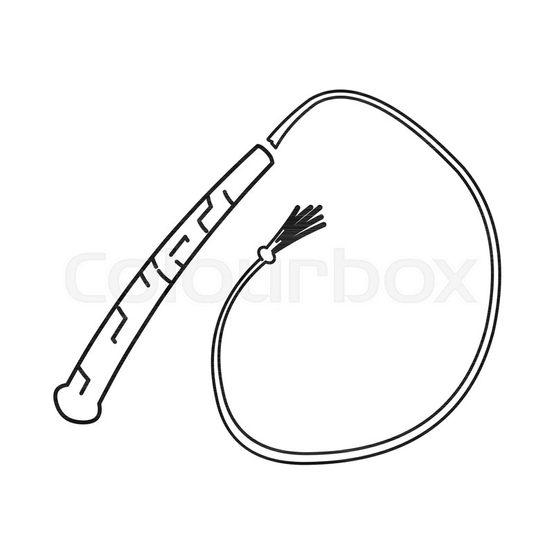 Whip icon outline. Singe western icon ... | Stock vector | Colourbox