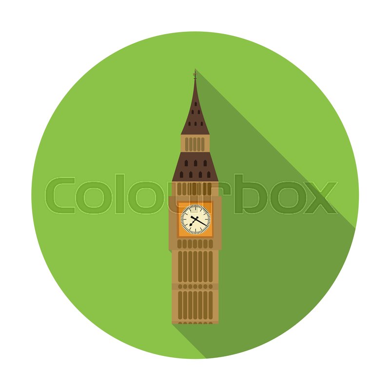 Big Ben icon in flat style isolated on ... | Stock vector | Colourbox