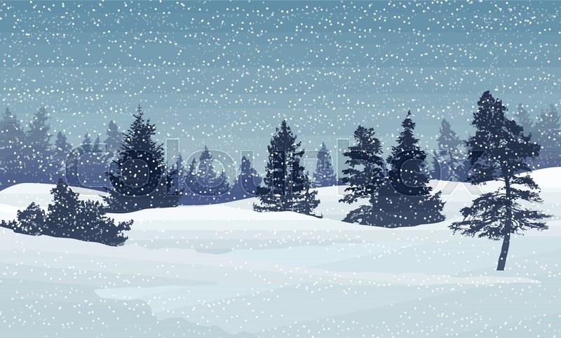Holiday winter landscape background ... | Stock vector | Colourbox