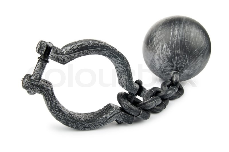 Metal shackles isolated on the white | Stock image | Colourbox