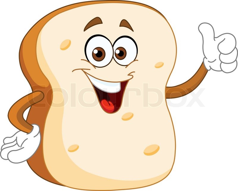Slice of bread cartoon | Stock-Vektor | Colourbox
