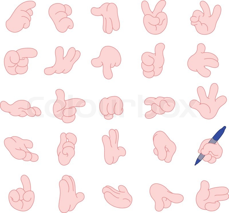 Cartoon hands gestures | Stock vector | Colourbox