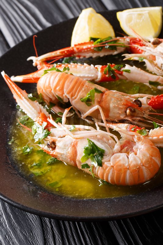 Cooked scampi or langoustine close-up ... | Stock image | Colourbox