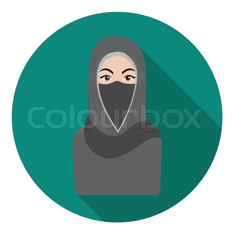 Niqab icon in flat style isolated on ... | Stock vector | Colourbox