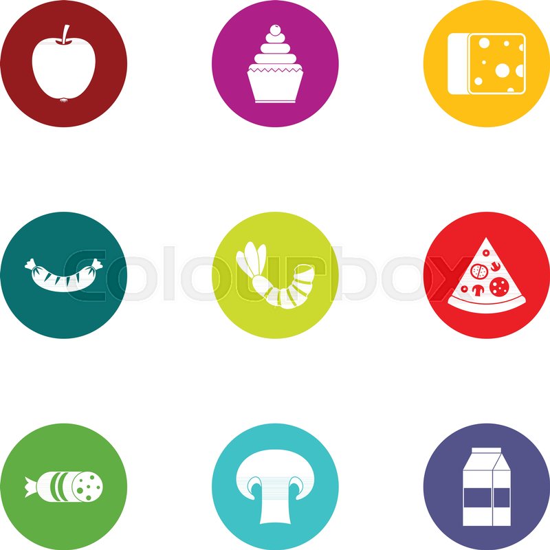 Crisp icons set. Flat set of 9 crisp ... | Stock vector | Colourbox