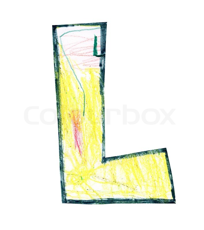 Kid alphabet hand drawn L letter | Stock image | Colourbox