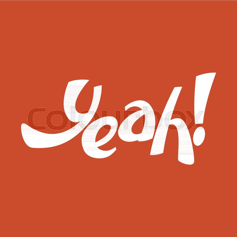 Lettering yeah on red background ... | Stock vector | Colourbox