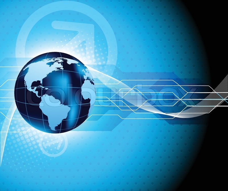 Bright tech background with globe | Stock vector | Colourbox