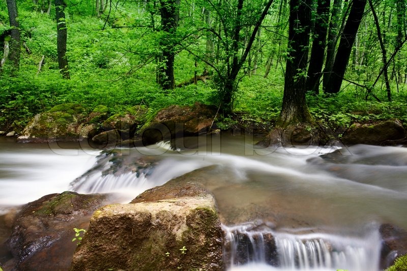 An image of a waterfall in spring ... | Stock image | Colourbox