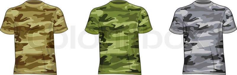 Military style shirts for men | Stock vector | Colourbox