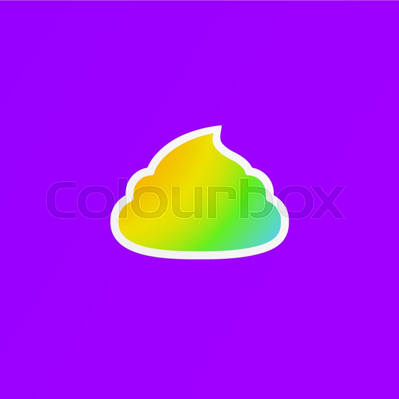 Simple feces icon. Colored poop ... | Stock vector | Colourbox