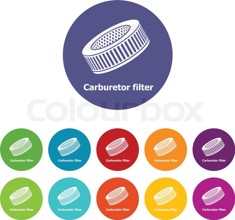 Car air filters icons color set vector ... | Stock vector | Colourbox