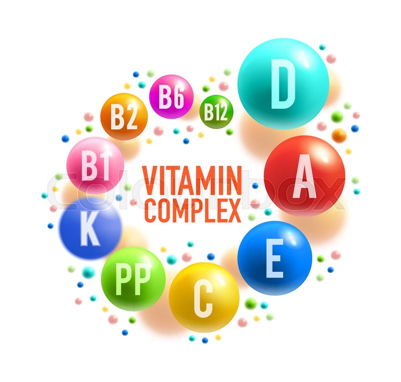 Vitamin complex poster with colorful ... | Stock vector | Colourbox