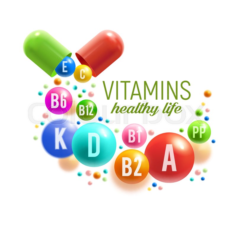 Vitamin for healthy life poster. ... | Stock vector | Colourbox