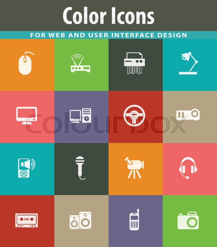 Devices icon set for web sites and ... | Stock vector | Colourbox