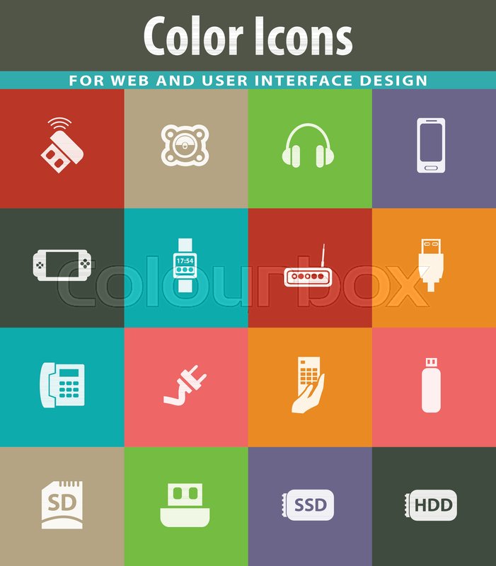 Devices icon set for web sites and ... | Stock vector | Colourbox