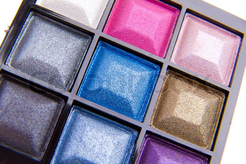 Close up of compact eyeshadow palette | Stock image | Colourbox
