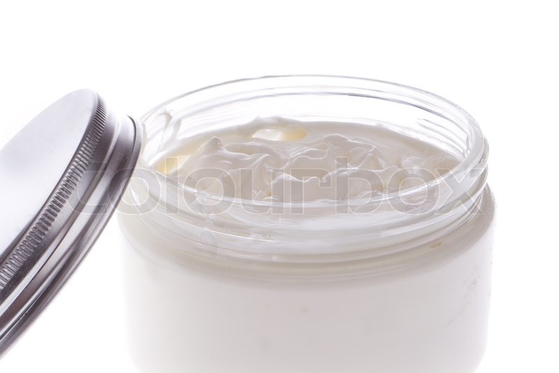 Cosmetic cream in container isolated on ... | Stock image | Colourbox