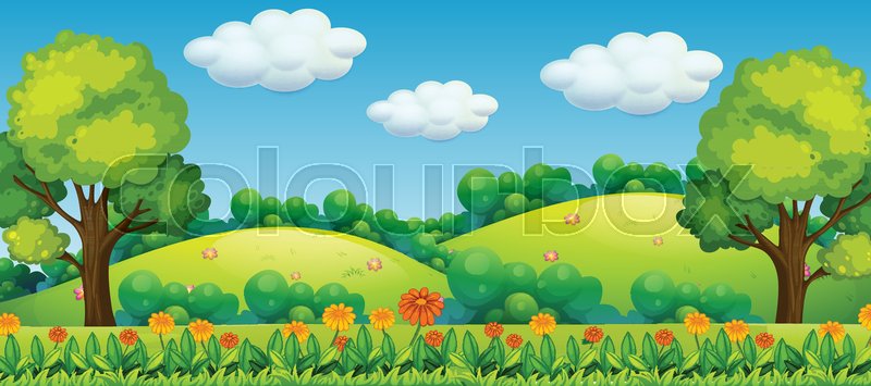 Beautiful summer nature landscape ... | Stock vector | Colourbox
