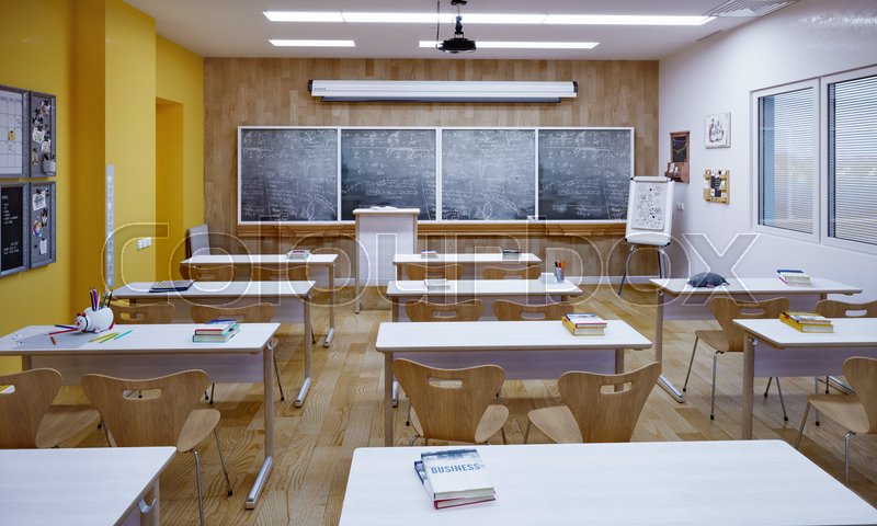 School classroom interior | Stock image | Colourbox