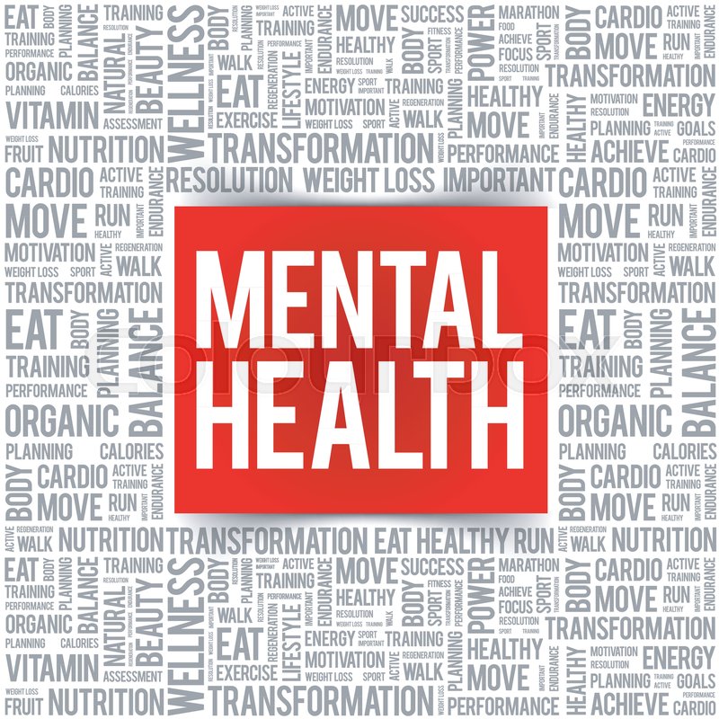 Mental health word cloud collage, ... | Stock vector | Colourbox