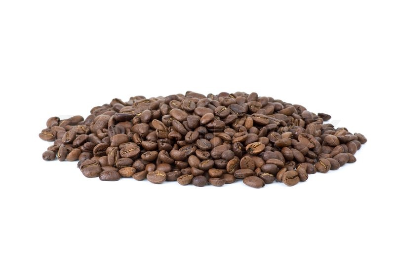 Small pile of coffee beans isolated on ... | Stock image | Colourbox
