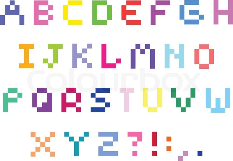 Pixel alphabet | Stock vector | Colourbox