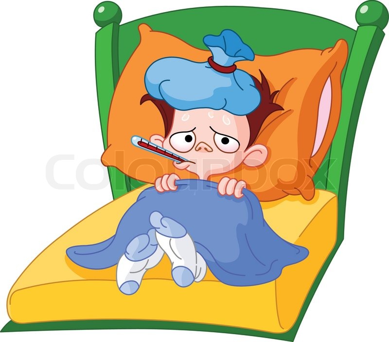 Sick Kid Lying In Bed Stock Vector Colourbox Sick Kid Lying In Bed Stock Vector Colourbox