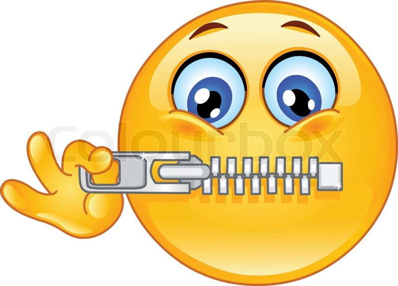 Emoticon zippe munden | stock vektor | Colourbox