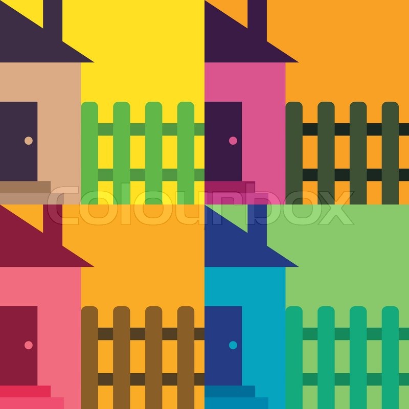 Bilder von Haus mit Zaun | Stock-Vektor | Colourbox