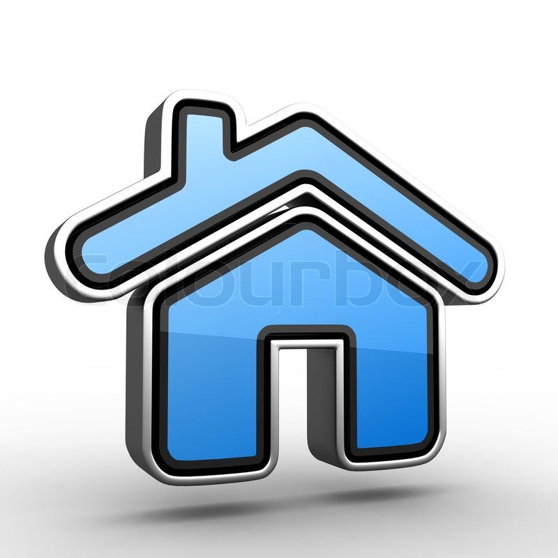 Sign of Home in Blue Color Isolated on ... | Stock image | Colourbox