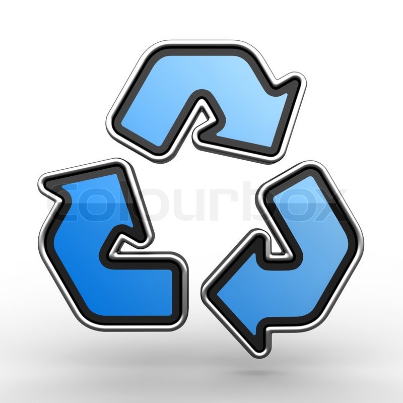 Sign of Recycling in Blue Color ... | Stock Photo | Colourbox
